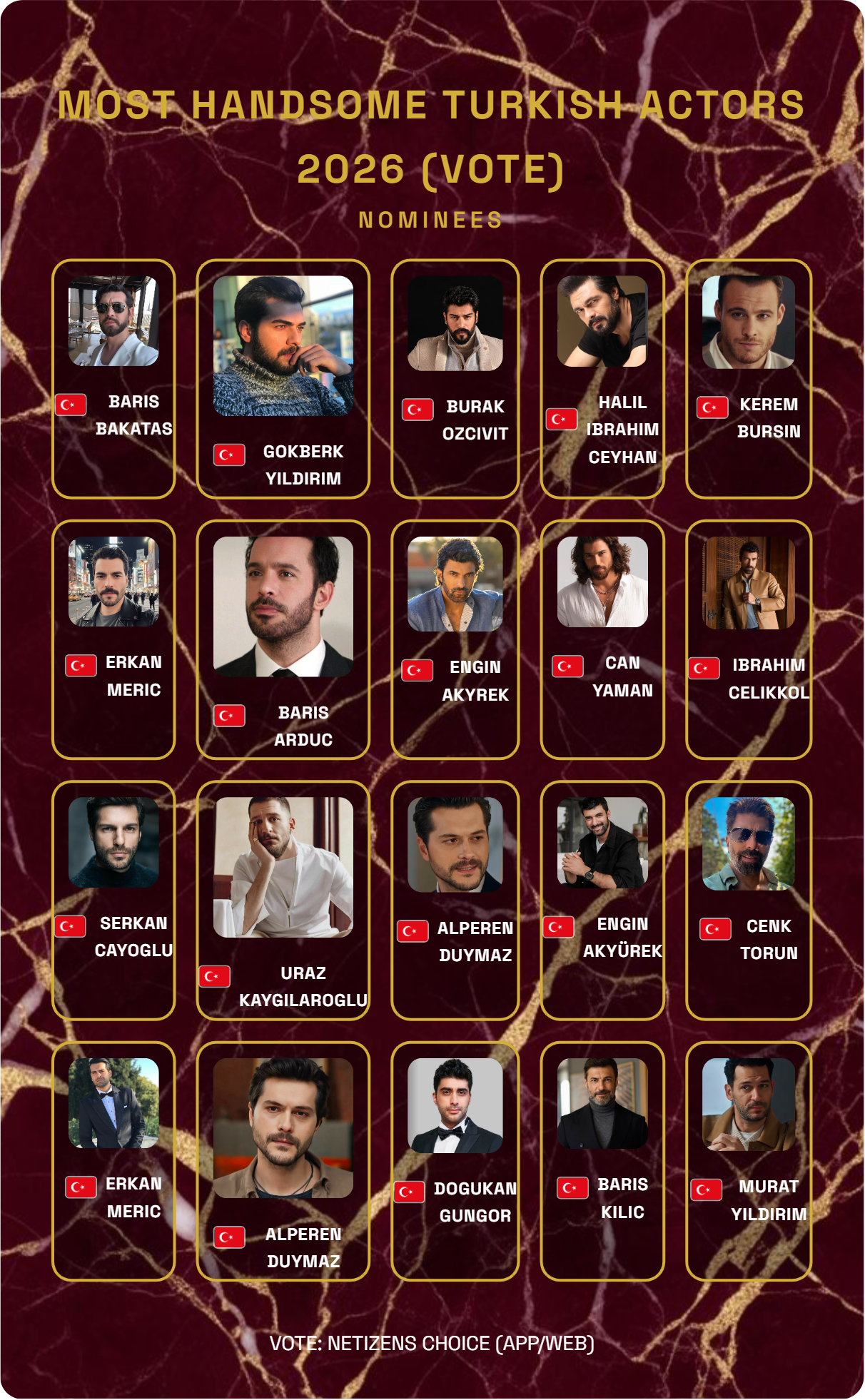 Most Handsome Turkish Actors 2026 (VOTE) | Netizens Choice
