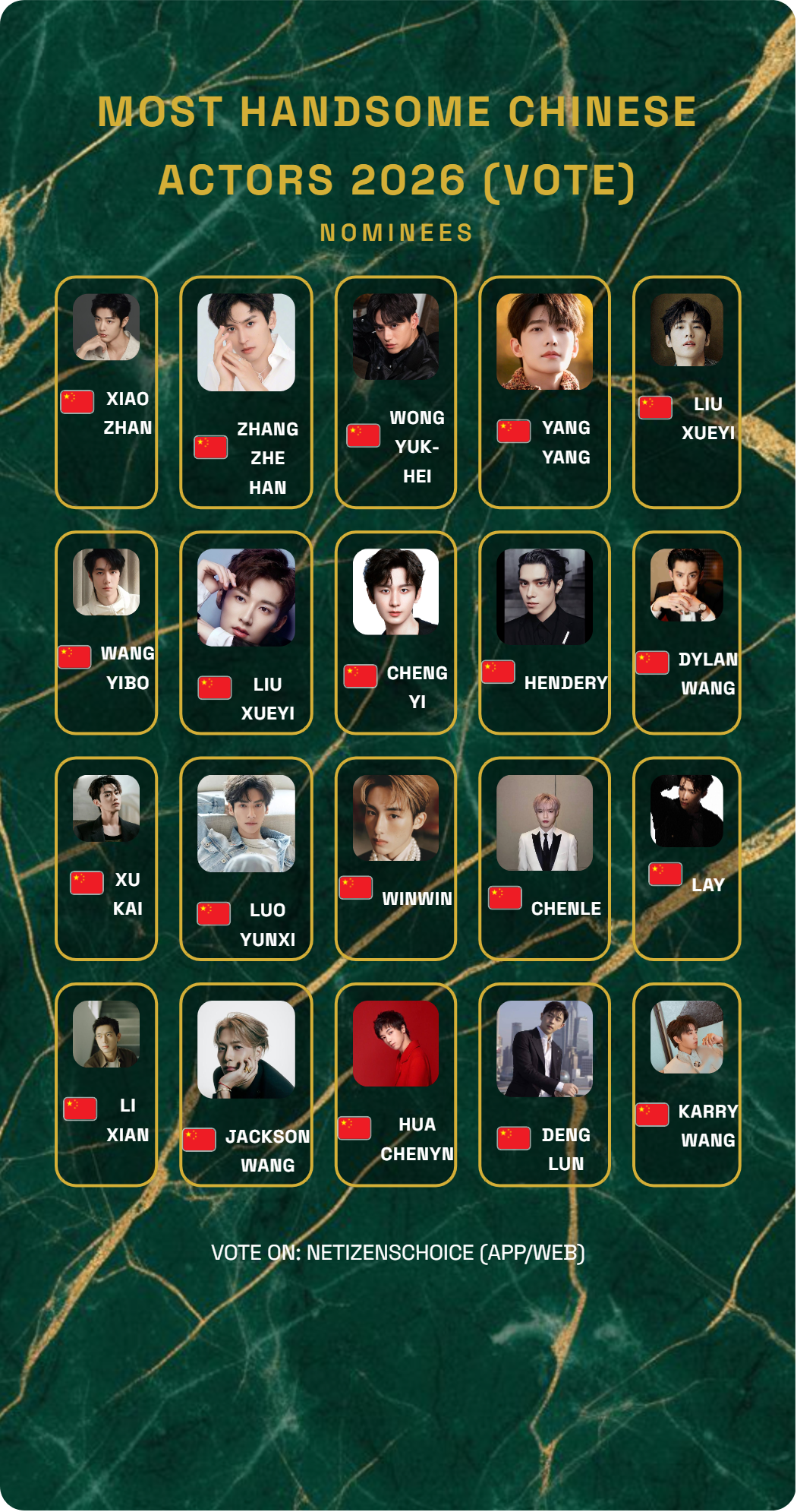 Most Handsome Chinese Actors 2026 (VOTE) | Netizens Choice