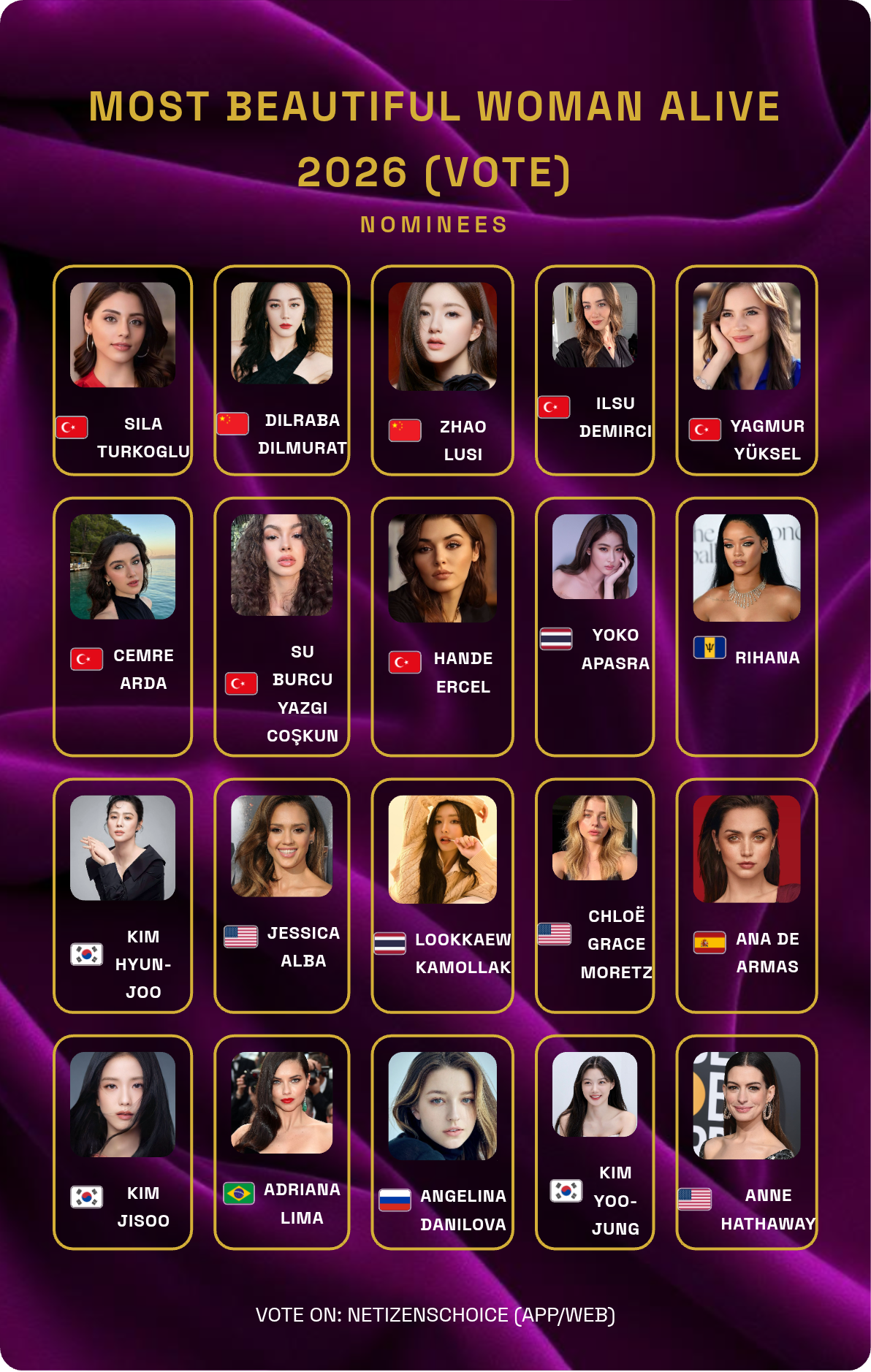 Most Beautiful Woman Alive 2026 (VOTE) | Netizens Choice